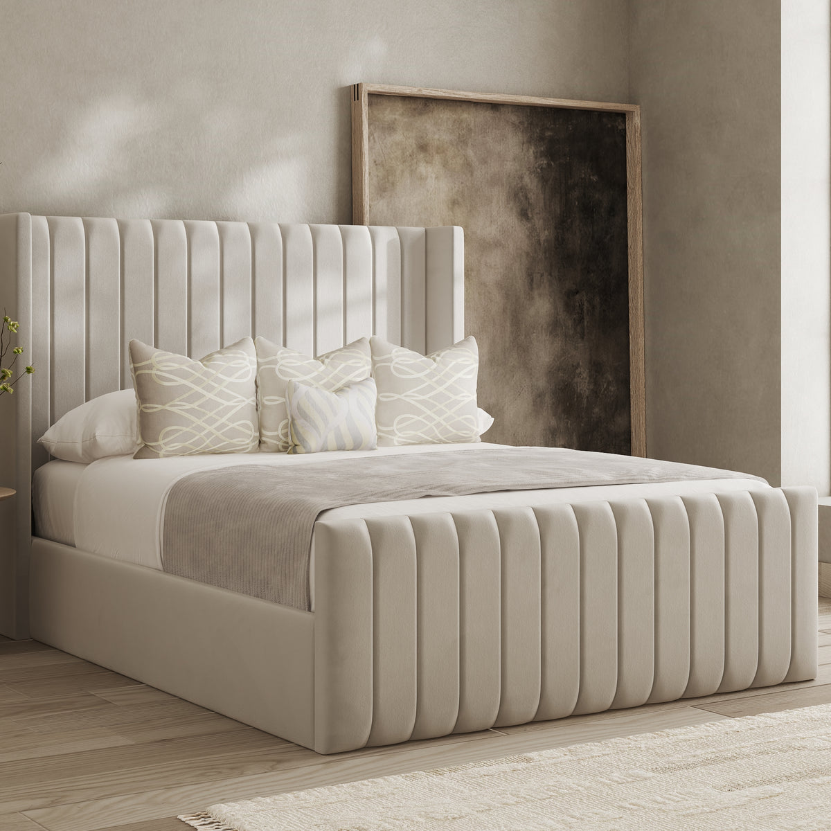 Dora Lined Wingback Bed Frame – Beds Online Store