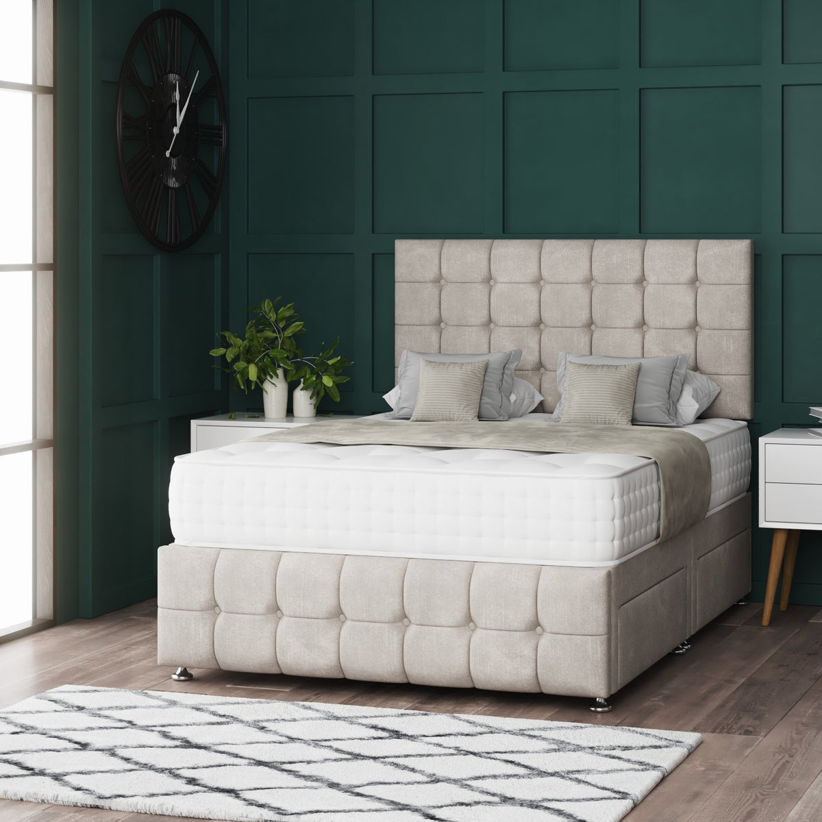 Omega Divan Bed Set With Footboard And Mattress Options – Beds Online Store