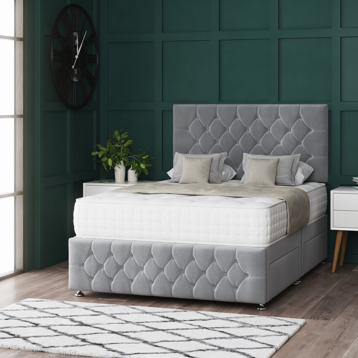 Princess Divan Bed Set With Footboard And Mattress Options – Beds ...
