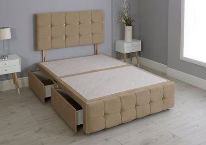 Cuboid Cube Divan Bed Base With Headboard And Footboard — Beds Online Store